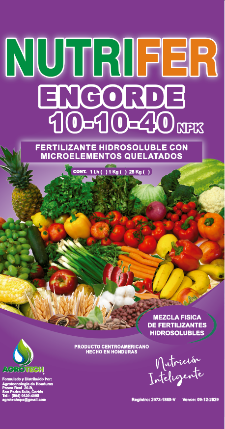 Nutrifer Engorde 10-10-40 – Agrotech